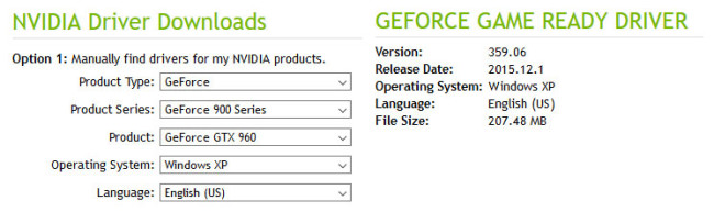 Windows XP Drivers for NVIDIA Geforce GTX 970, 980, 980 TI and Titan X ...